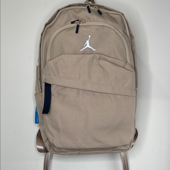 Jordan | Bags | Jordan Tan Backpack With Iconic Jumpman Logo And ...